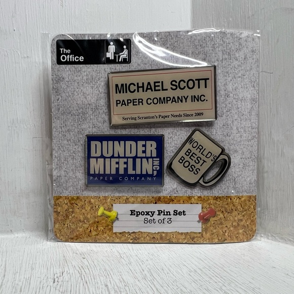 the office | Other | New The Office Epoxy Pin Set Of 3 | Poshmark